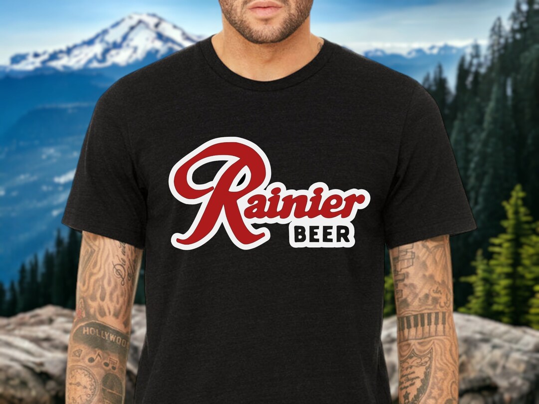 Classic Rainier Beer Logo T Shirt - Red & White Vintage Seattle Lite Beer Tee | Gift for Beer ...