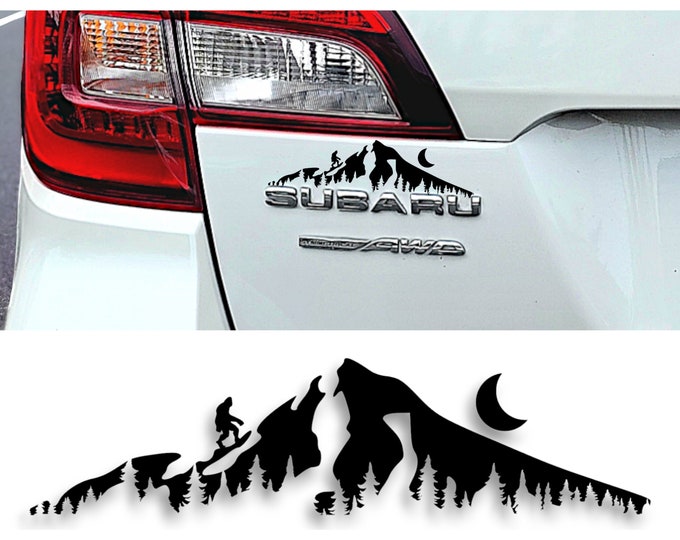 Mt. Hood & Sasquatch Car Emblem Decal Badge Accessories | PNW Bigfoot ...