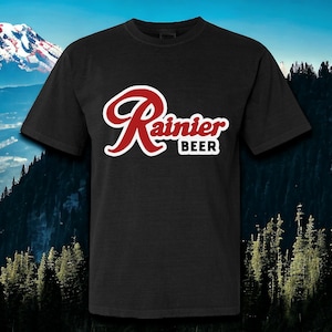 Classic Rainier Beer Logo T Shirt - Red & White Vintage Seattle Lite Beer Tee | Gift for Beer ...