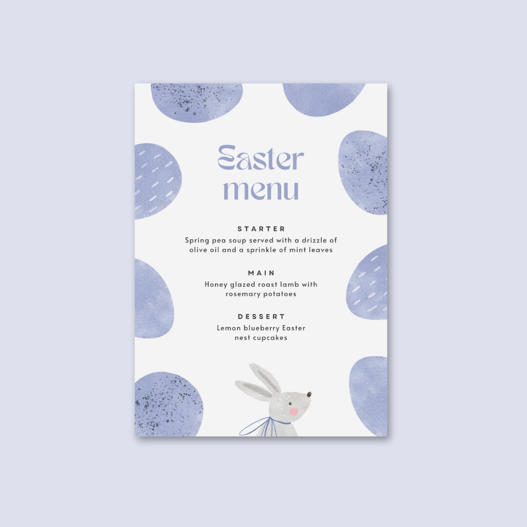 Editable Easter Menu Card Template, Egg Themed Easter Menu Card ...