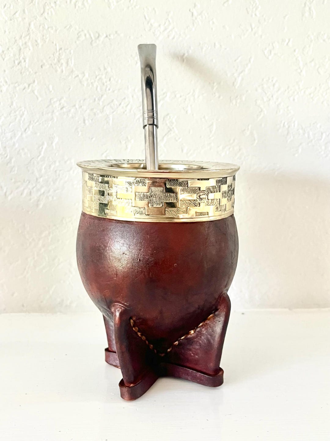 Mate Gourd Imperial Brown and Stain Steel Straw - Etsy