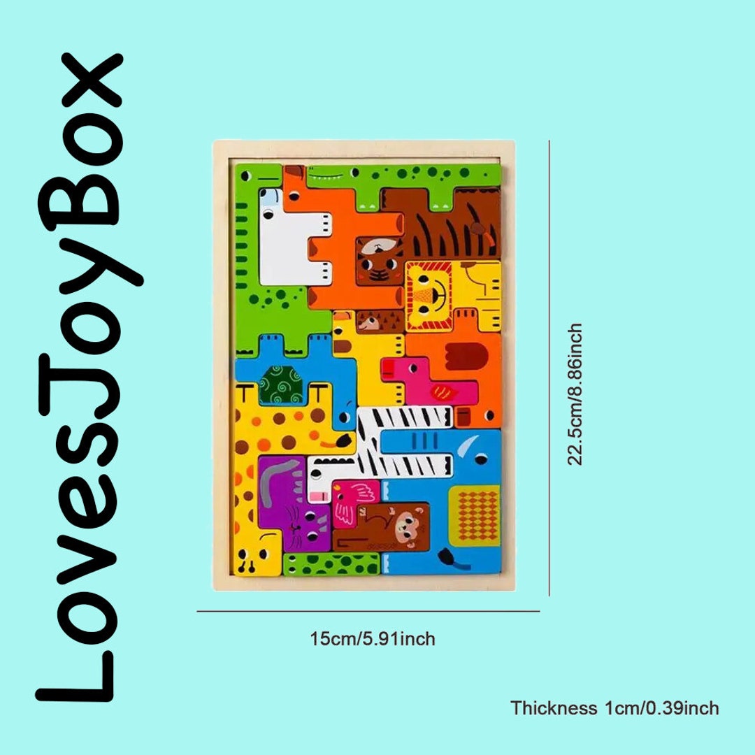 Fun Animal Tangram Wooden Blocks Puzzles Children Educational Game ...