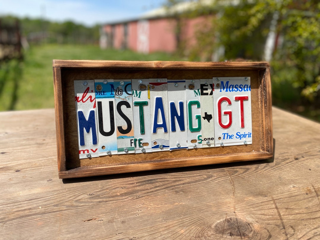 Mustang GT Custom License Plate Sign - Etsy