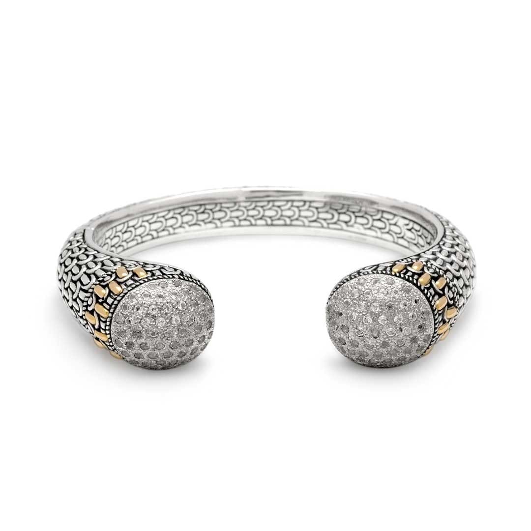 Sisik Naga Collection 18k Gold and 925 Sterling Silver Kick Cuff Bangle ...