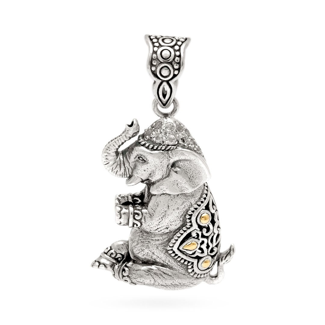Elephant Collection Pendant 18k Gold and 925 Sterling Silver, Bali ...