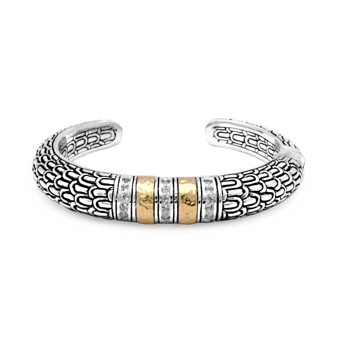Sisik Naga Collection 18k Gold & 925 Sterling Silver Kick Cuff Bangle ...