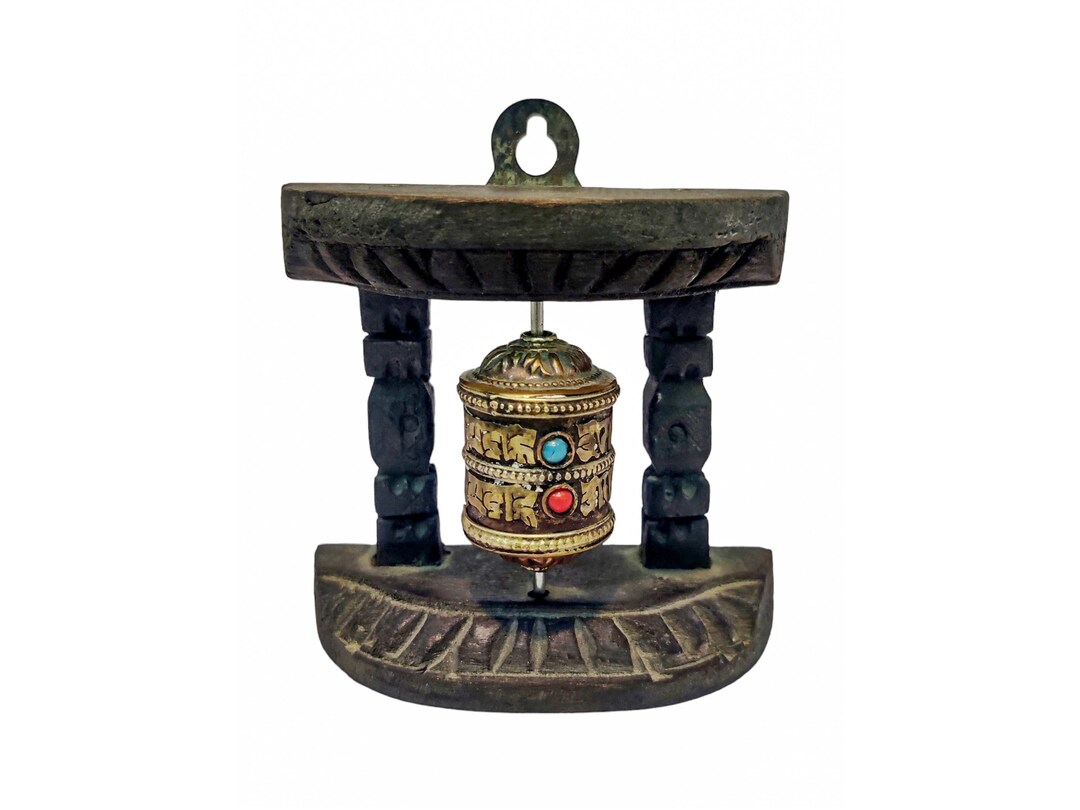 3-inch Prayer Wheel With Mantra Inside, Oxidized With Carved Mantra ...