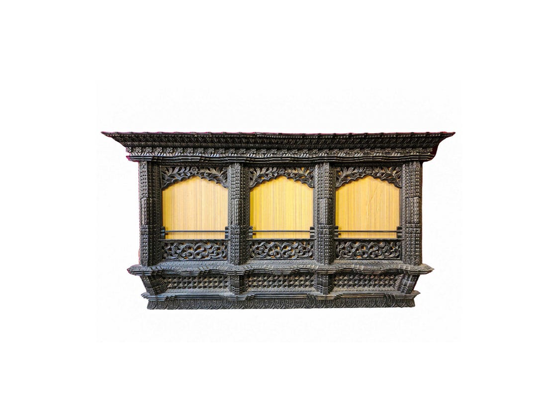 26-inch Traditional Newari Wooden Hand Carved Windows Design Photo ...
