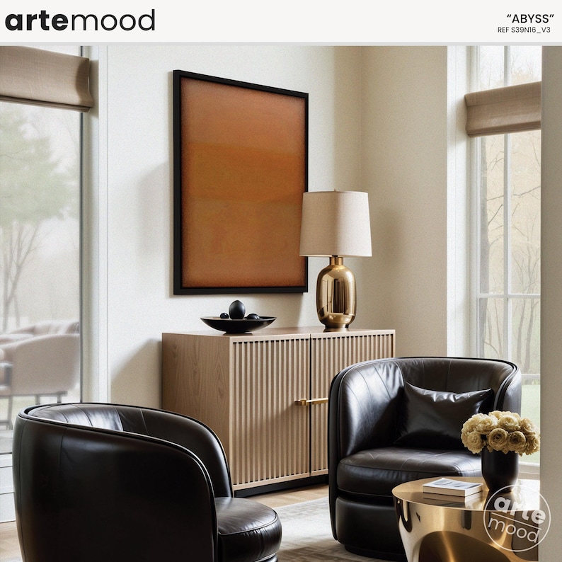 Orange Color Field Art Canvas: Rothko Style Minimalist Decor S39N16_V3 ...