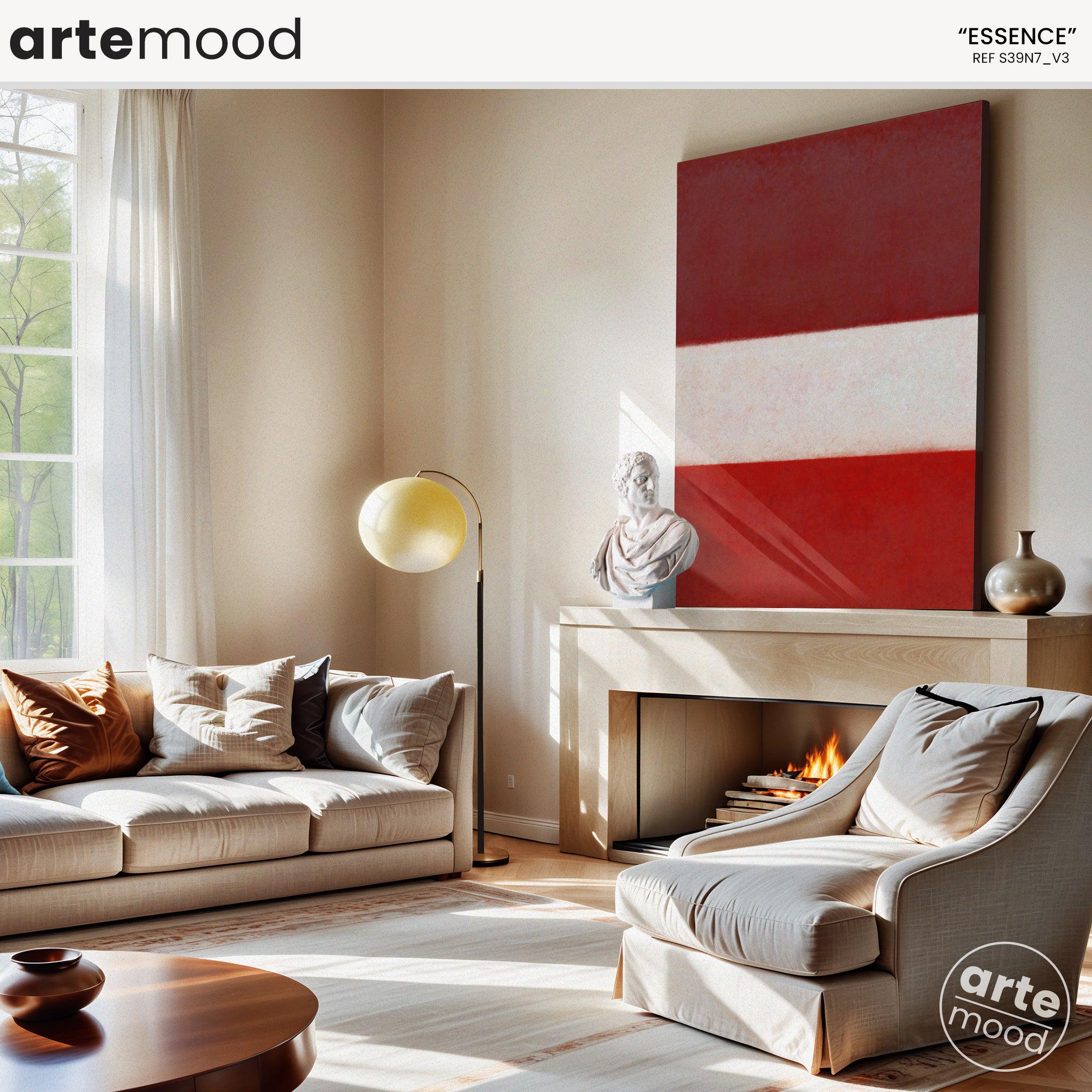 Red Abstract Canvas Art, Red Minimalist Color Field Art, Vibrant Red ...