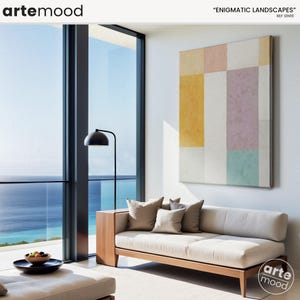 Minimalist Pastel Color Art Canvas, Harmony, Serene, Peaceful, Calming ...
