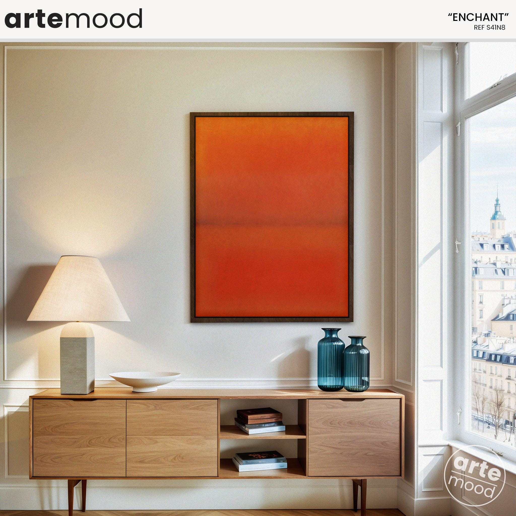 Orange Minimal Art, Orange Color Field Art, Minimalist Large Canvas Art ...