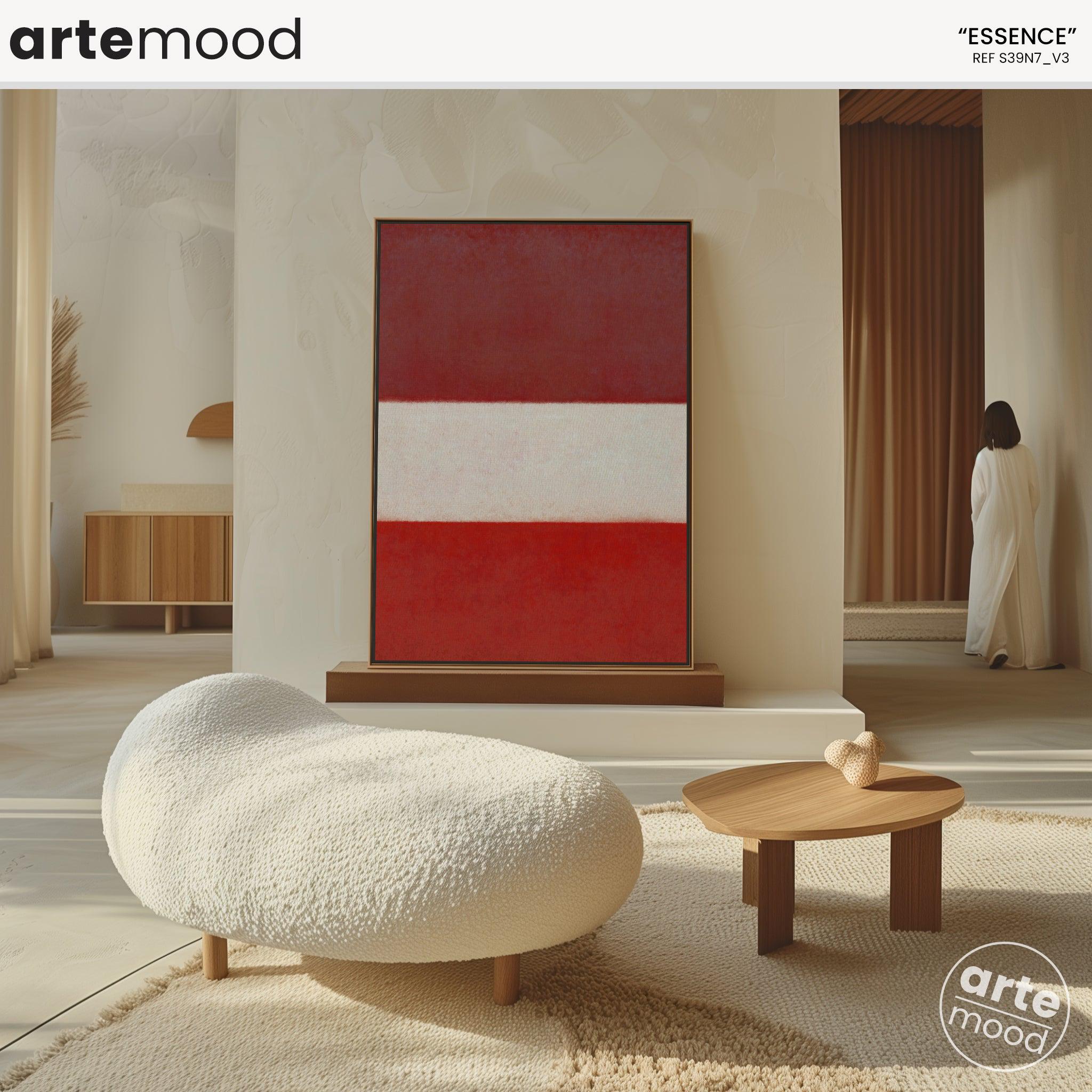 Red Abstract Canvas Art, Red Minimalist Color Field Art, Vibrant Red ...