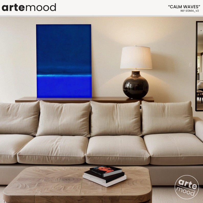 Blue Color Field Abstract Art Print: Rothko Style Framed Canvas S13N14 ...