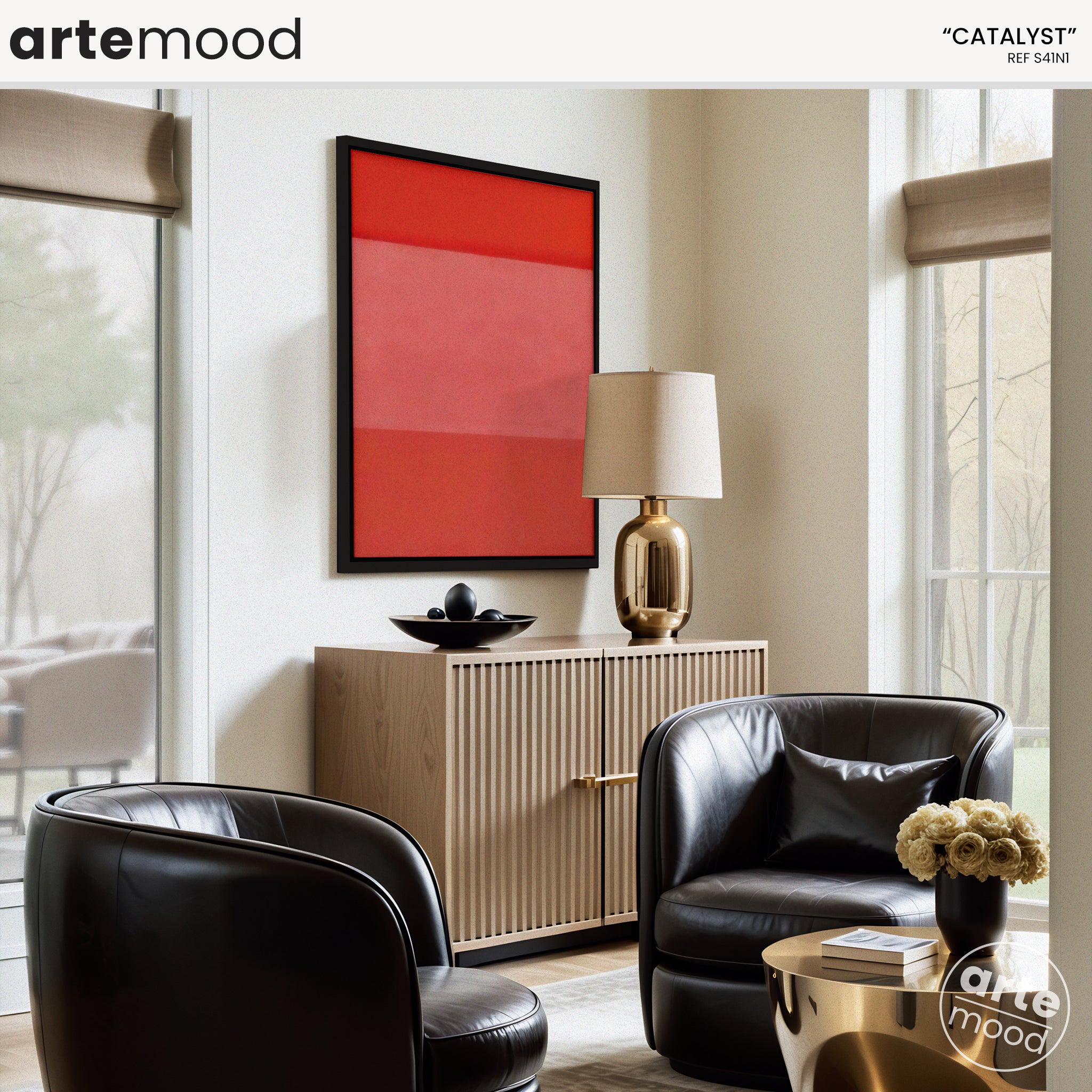 Large Abstract Art Red Color Field, Minimalist Red Art, Zen Canvas ...