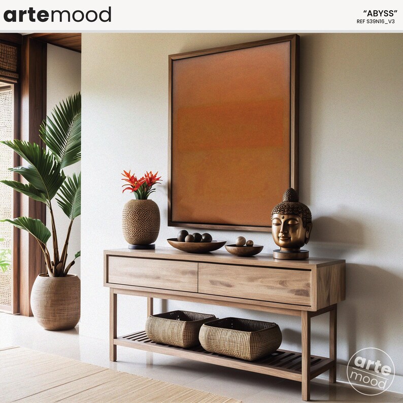 Orange Color Field Art Canvas: Rothko Style Minimalist Decor S39N16_V3 ...