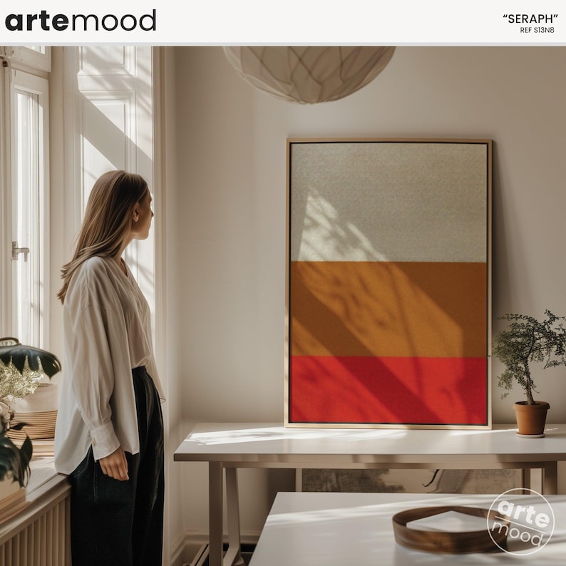 Large Color Field Canvas Art, Rothko Abstract Art Style, White, Orange ...