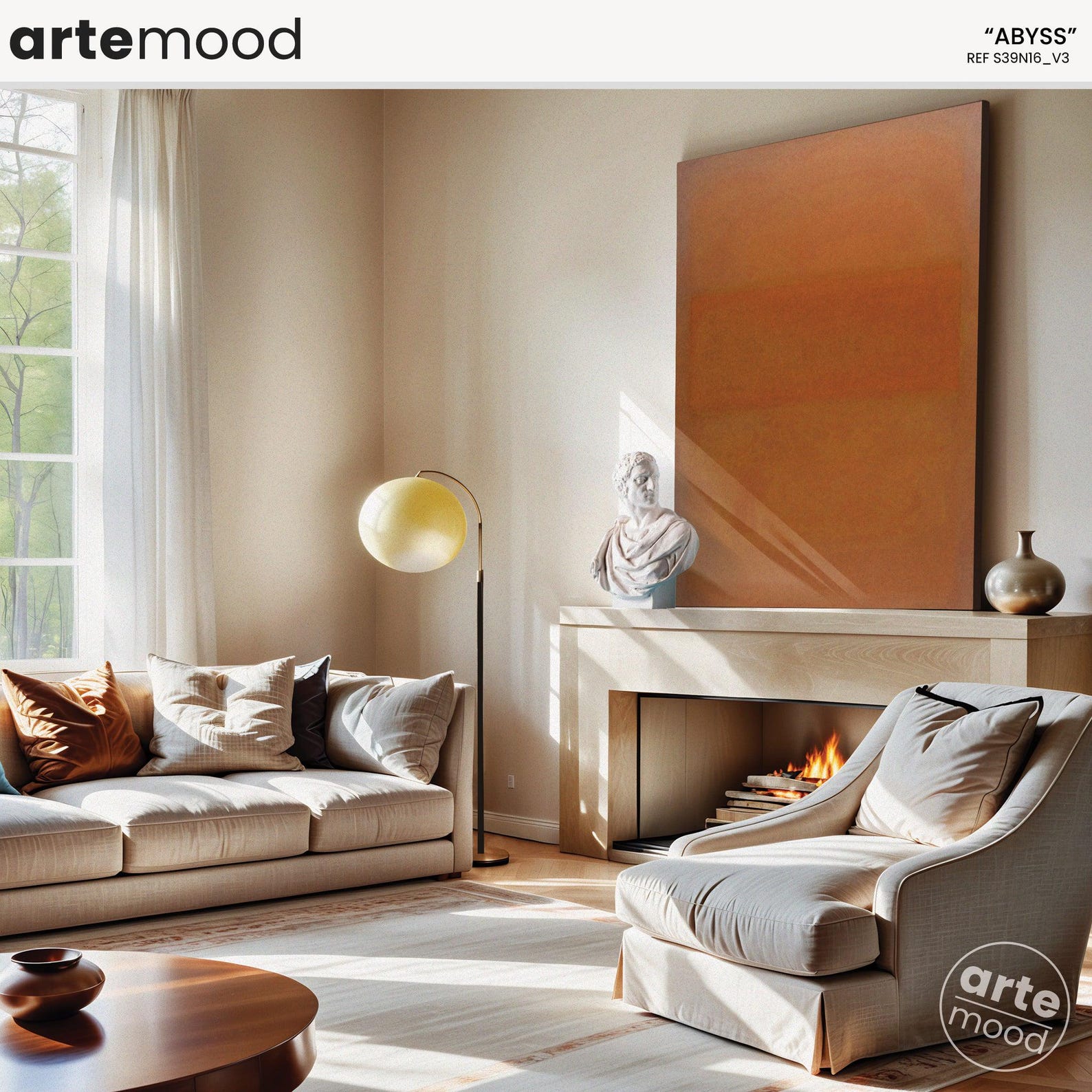 Orange Color Field Art Canvas: Rothko Style Minimalist Decor S39N16_V3 ...