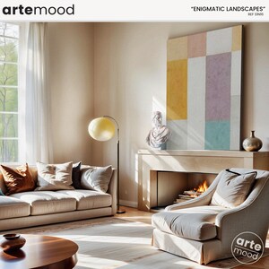 Minimalist Pastel Color Art Canvas, Harmony, Serene, Peaceful, Calming ...