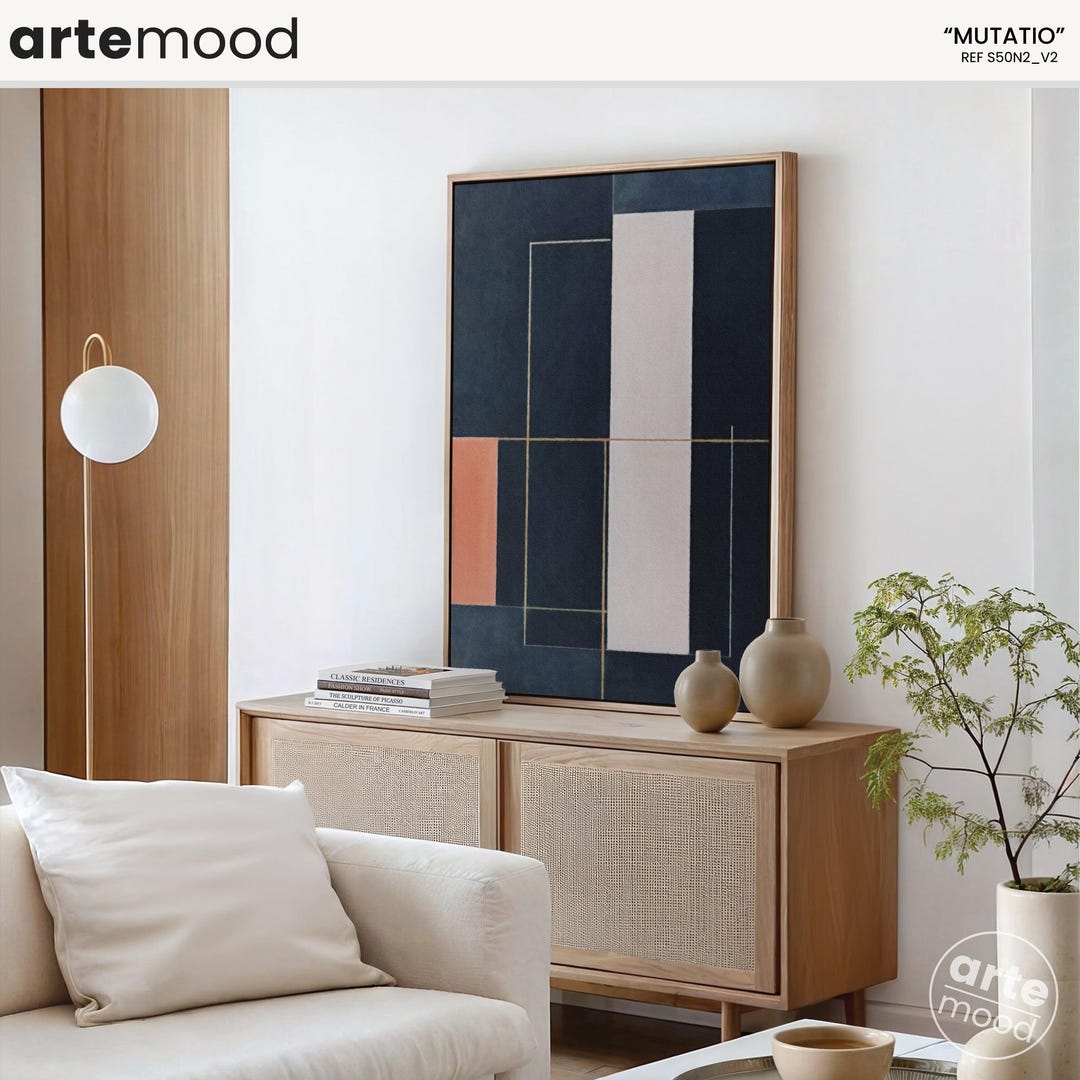 Logical Art Canvas, Dark Minimalist Geometric Composition, Modern ...