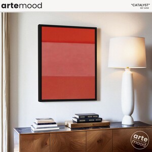 Large Abstract Art Red Color Field, Minimalist Red Art, Zen Canvas ...