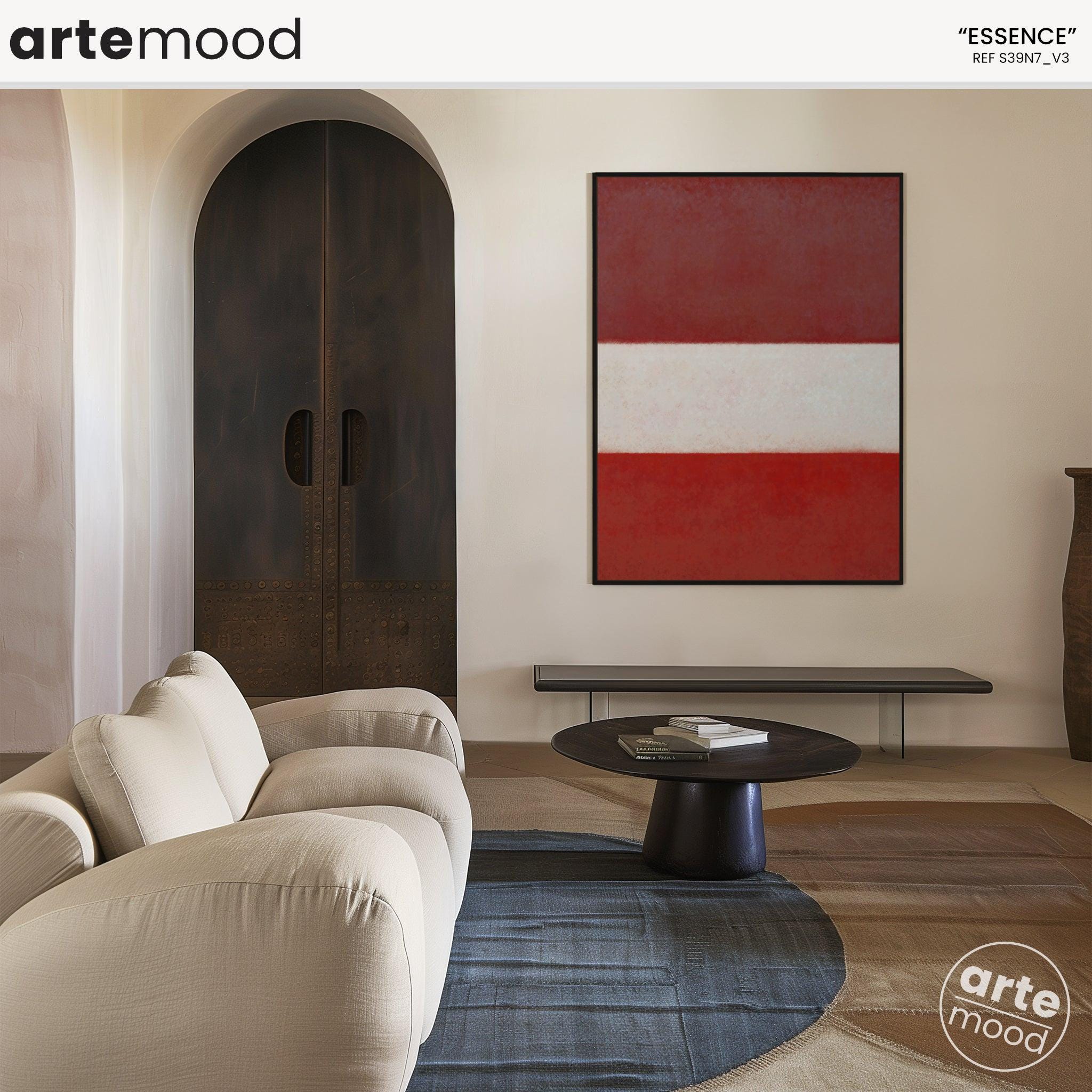 Red Abstract Canvas Art, Red Minimalist Color Field Art, Vibrant Red ...