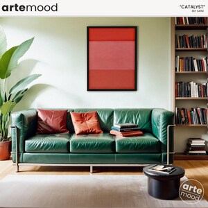 Large Abstract Art Red Color Field, Minimalist Red Art, Zen Canvas ...