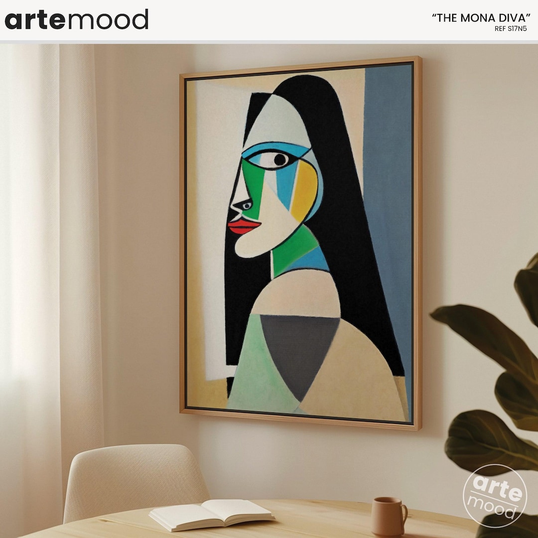 Picasso Cubist Woman Portrait Art Style, Cubism Geometric Portrait Art ...