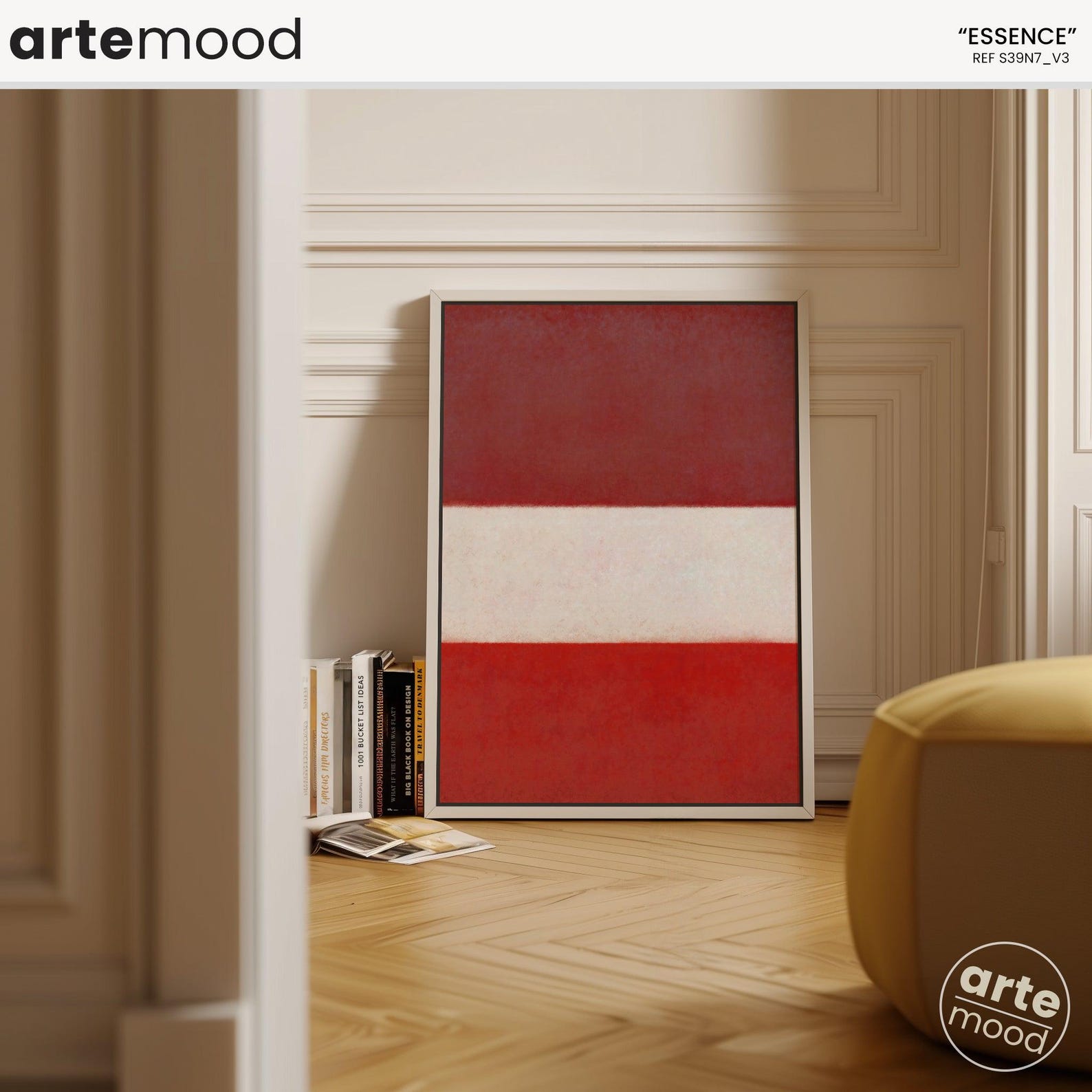 Red Abstract Canvas Art, Red Minimalist Color Field Art, Vibrant Red ...