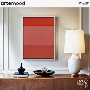 Large Abstract Art Red Color Field, Minimalist Red Art, Zen Canvas ...