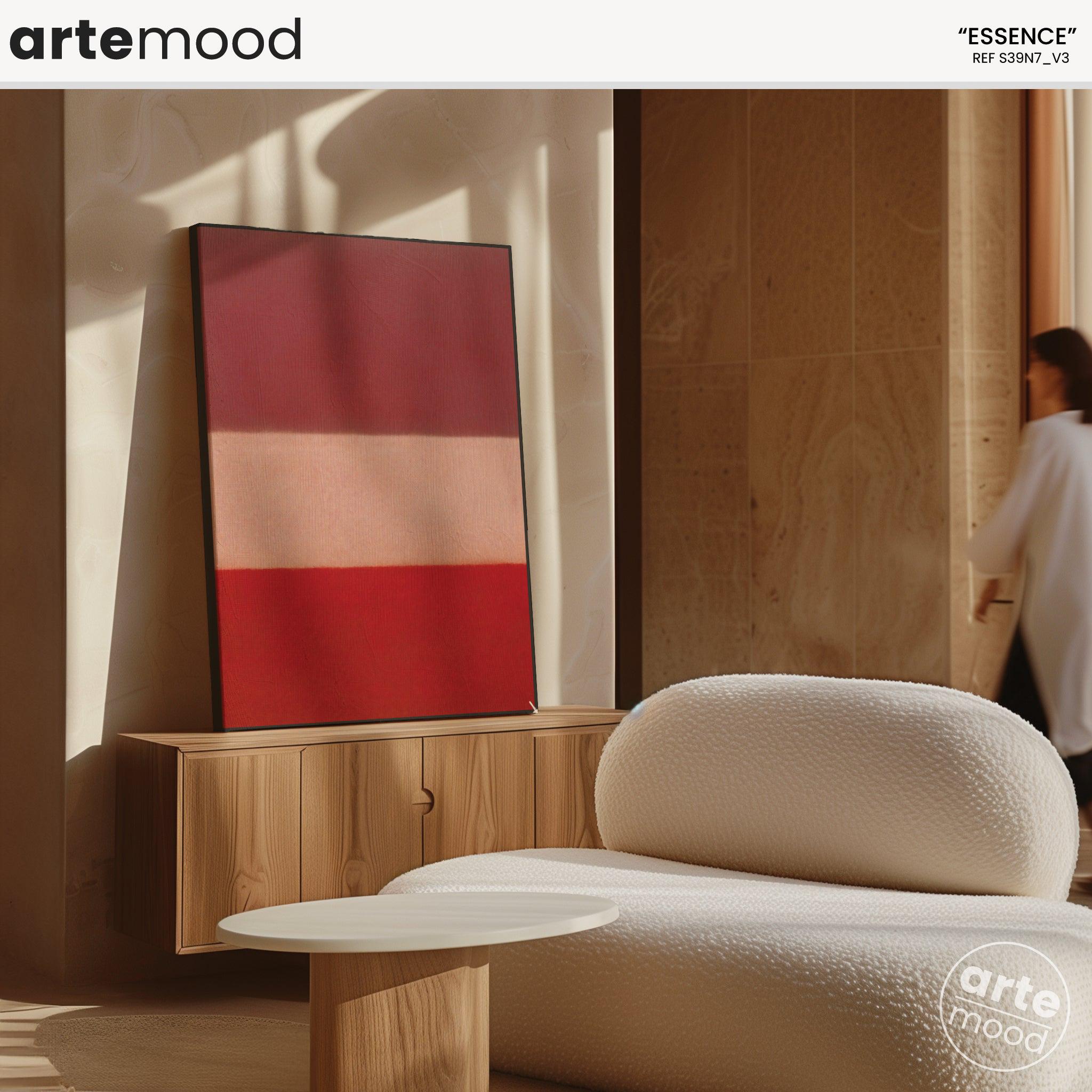 Red Abstract Canvas Art, Red Minimalist Color Field Art, Vibrant Red ...