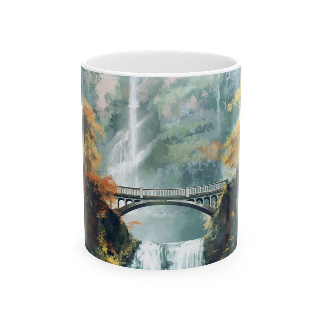 Multnomah Falls in Autumn Mug, Ceramic Falls Mug, Coffee Cup (11oz ...