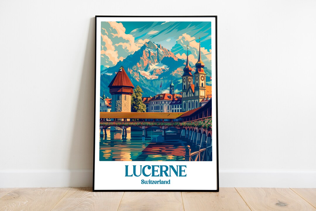 Lucerne Wall Art, Switzerland Watercolor, Digital Prints Posters ...