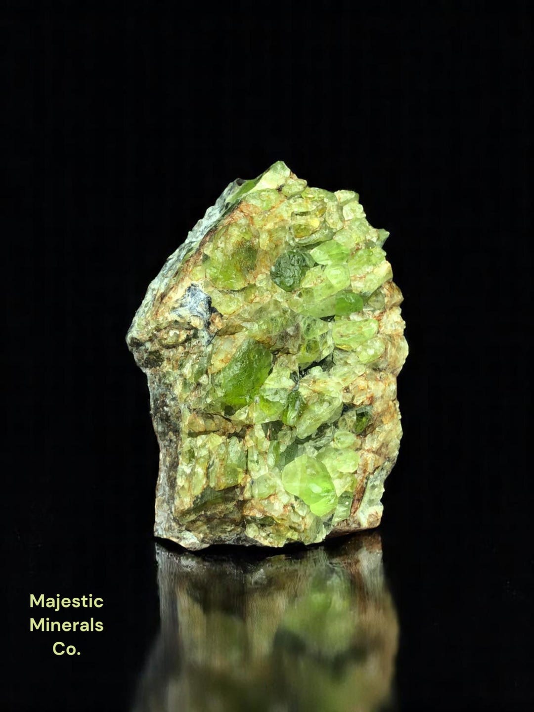 300 Gram Natural Peridot Perched on Matrix Beautiful Specimen From ...