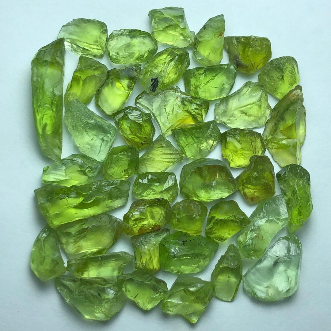 130 Carat Facet Grade Peridot Rough Lot: Natural Gemstone, Supat Mine ...