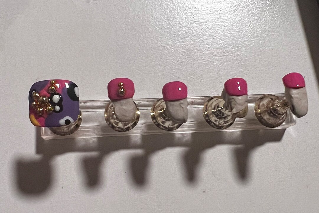 Custom Multi-color Press on Toenails - Etsy