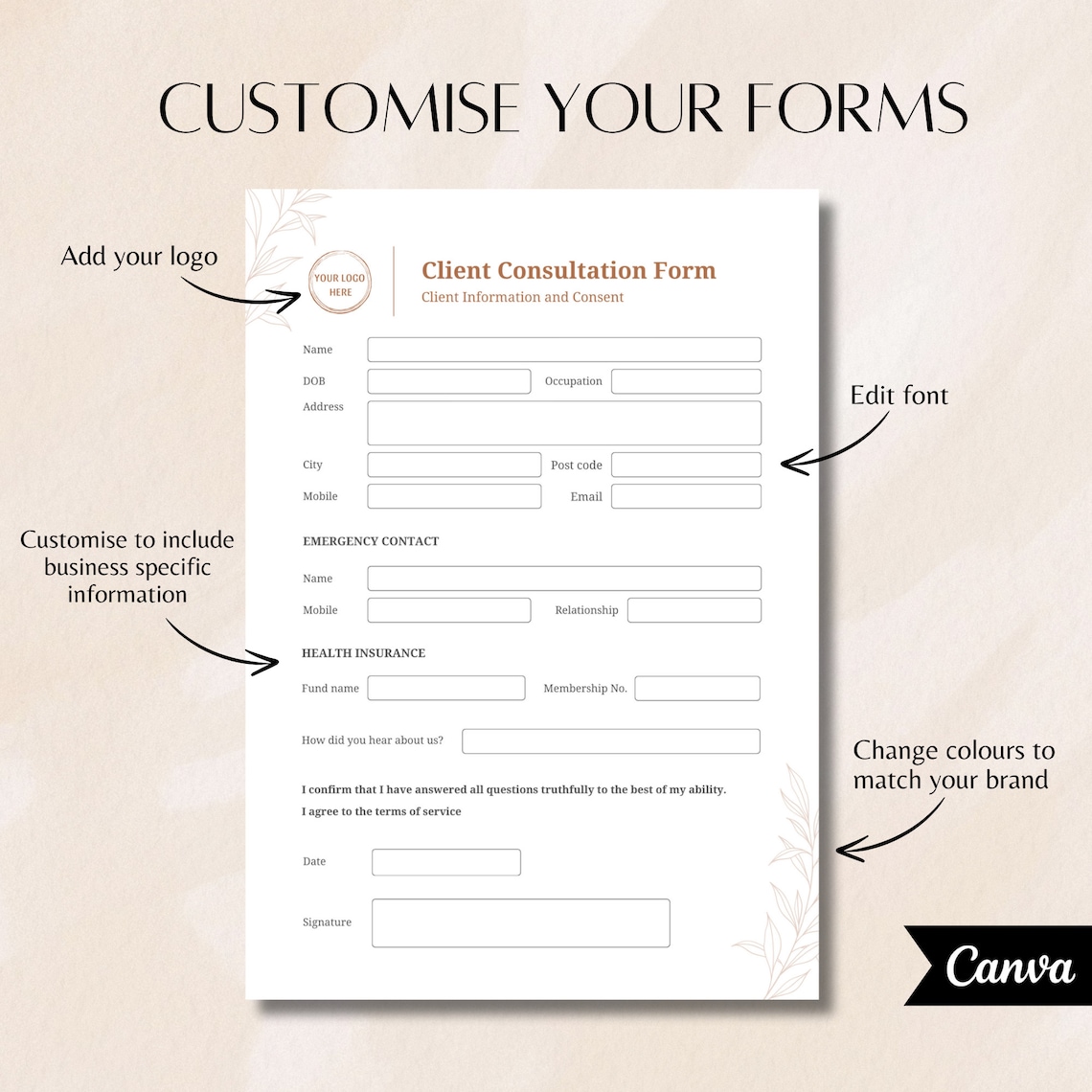 Massage Treatment Forms | New Client Questionnaire | Printable Consent ...