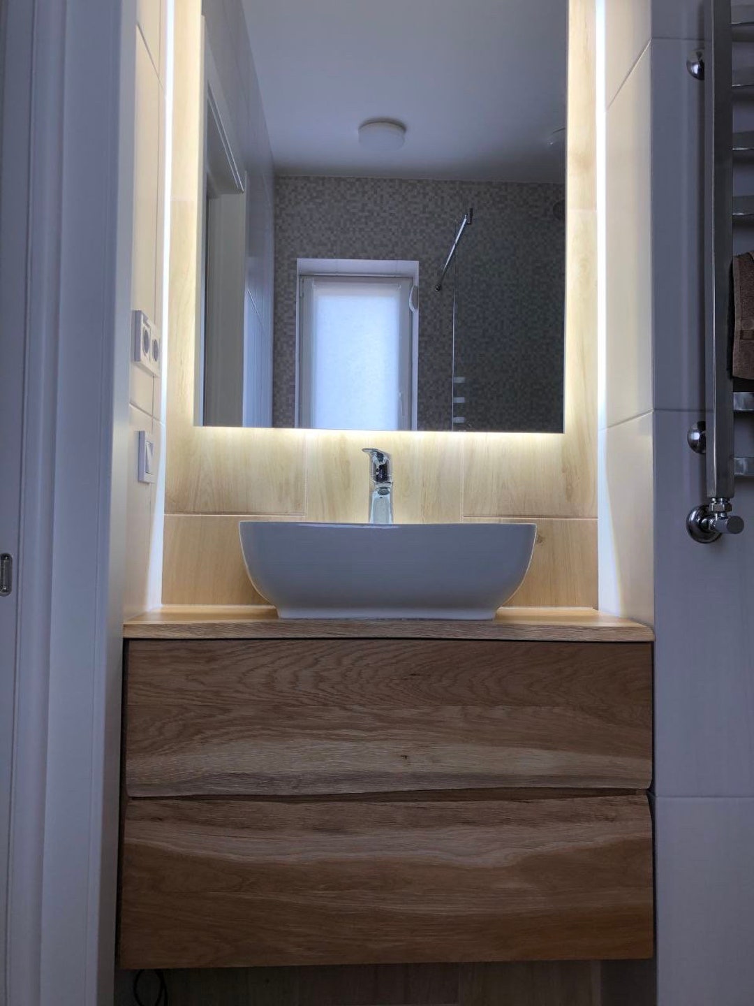 Oak Bathroom Vanity Unit Drawer, Vanity Drawers, Modern Bathroom Drawer ...