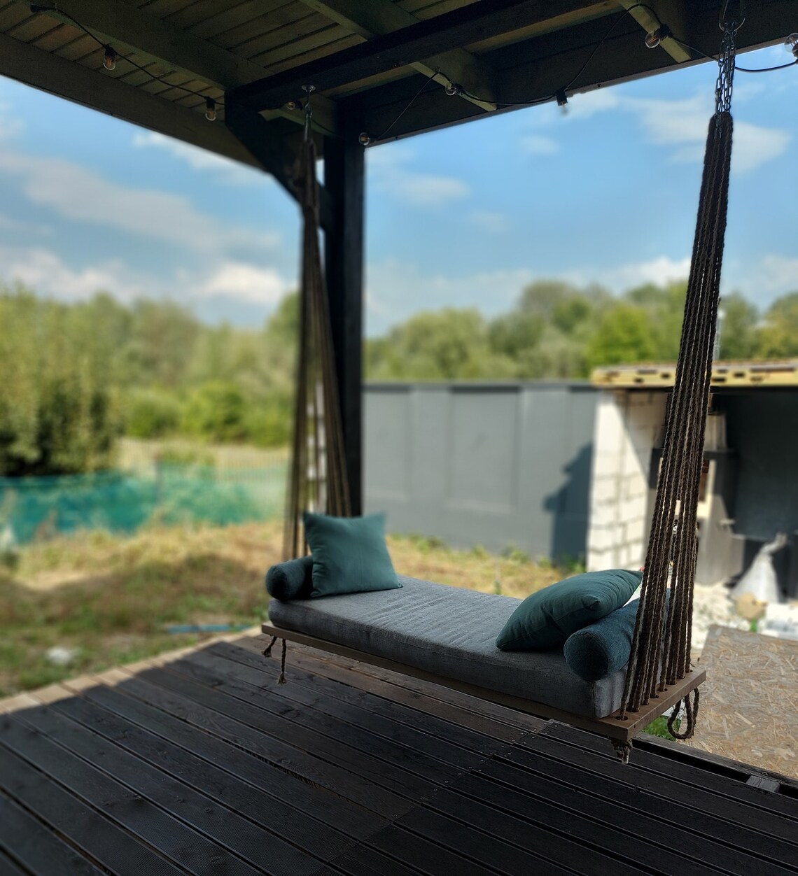 Garden Swing Bed, Wooden Porch Swing Bed , Oak Swing Bed - Etsy