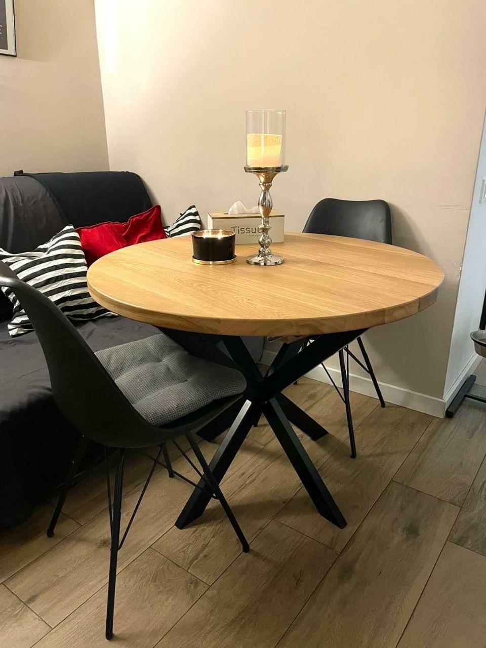 Extendable Dining Table, Round Oak Table, Solid Wood Table, Walnut ...