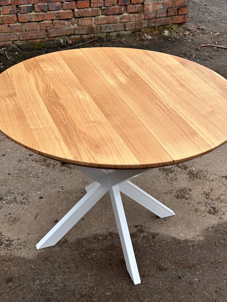 Extendable Table, Round Dining Table, Solid Wood Table, Dining Table ...