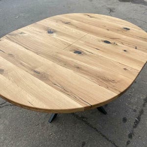 Extendable Dining Table, Round Oak Table, Solid Wood Table, Custom ...