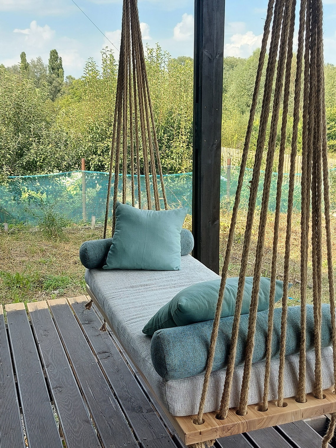 Garden Swing Bed, Wooden Porch Swing Bed , Oak Swing Bed - Etsy