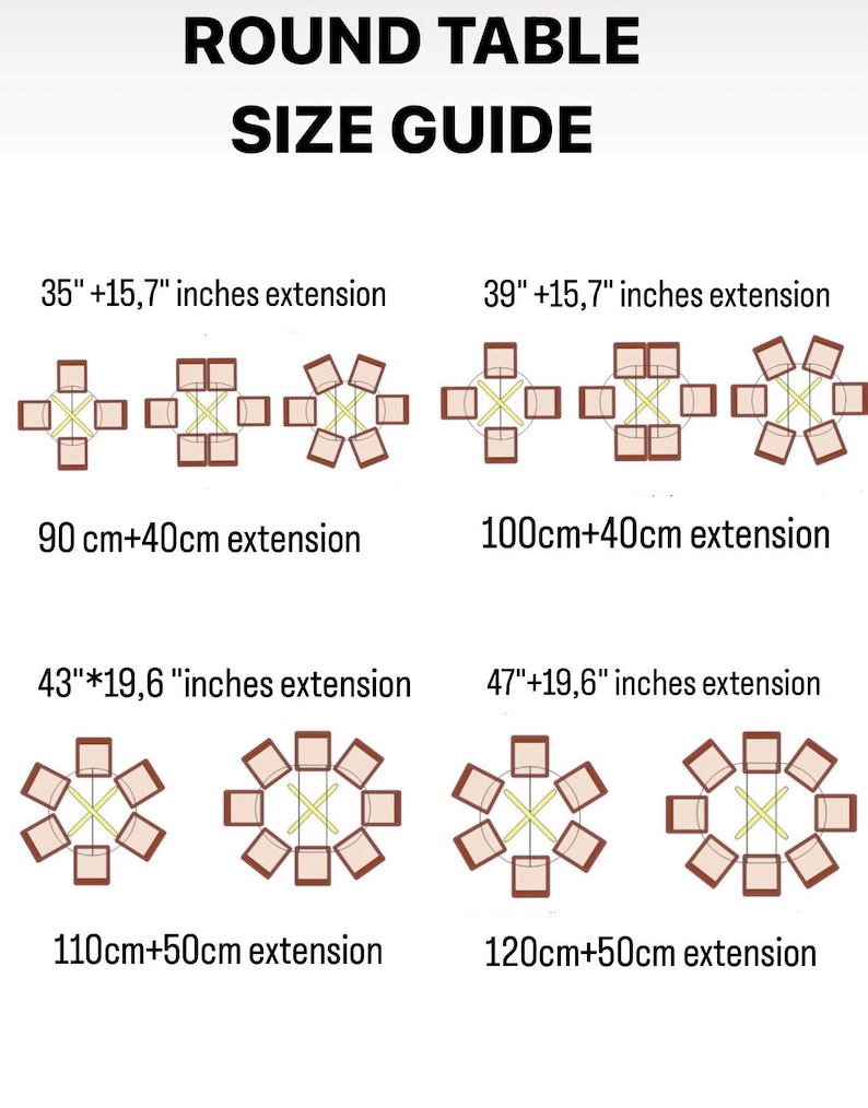 Extendable Dining Table, Round Oak Table, Solid Wood Table, Walnut ...