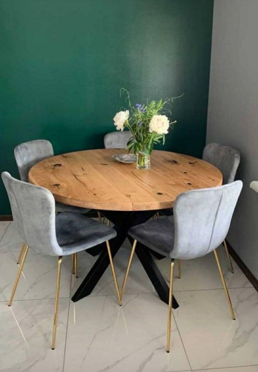 Extendable Dining Table, Round Oak Table, Solid Wood Table, Custom ...