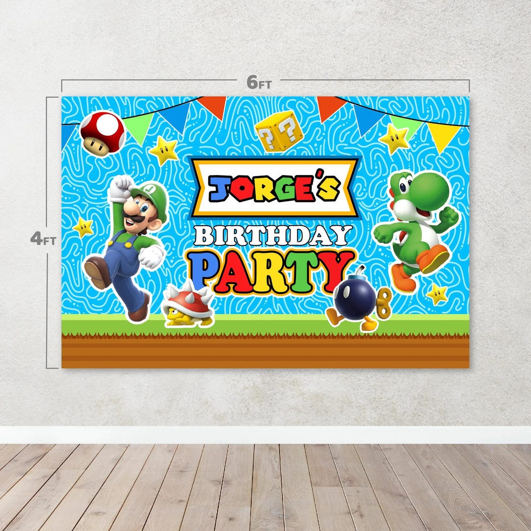 Photo Backdrop, Photo Step and Repeat, Custom Backdrop, Inspired Mario ...