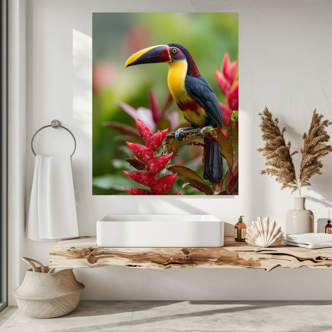 Bold Toucan Wall Art Print, Tropical Bird Poster for Living Room Decor ...