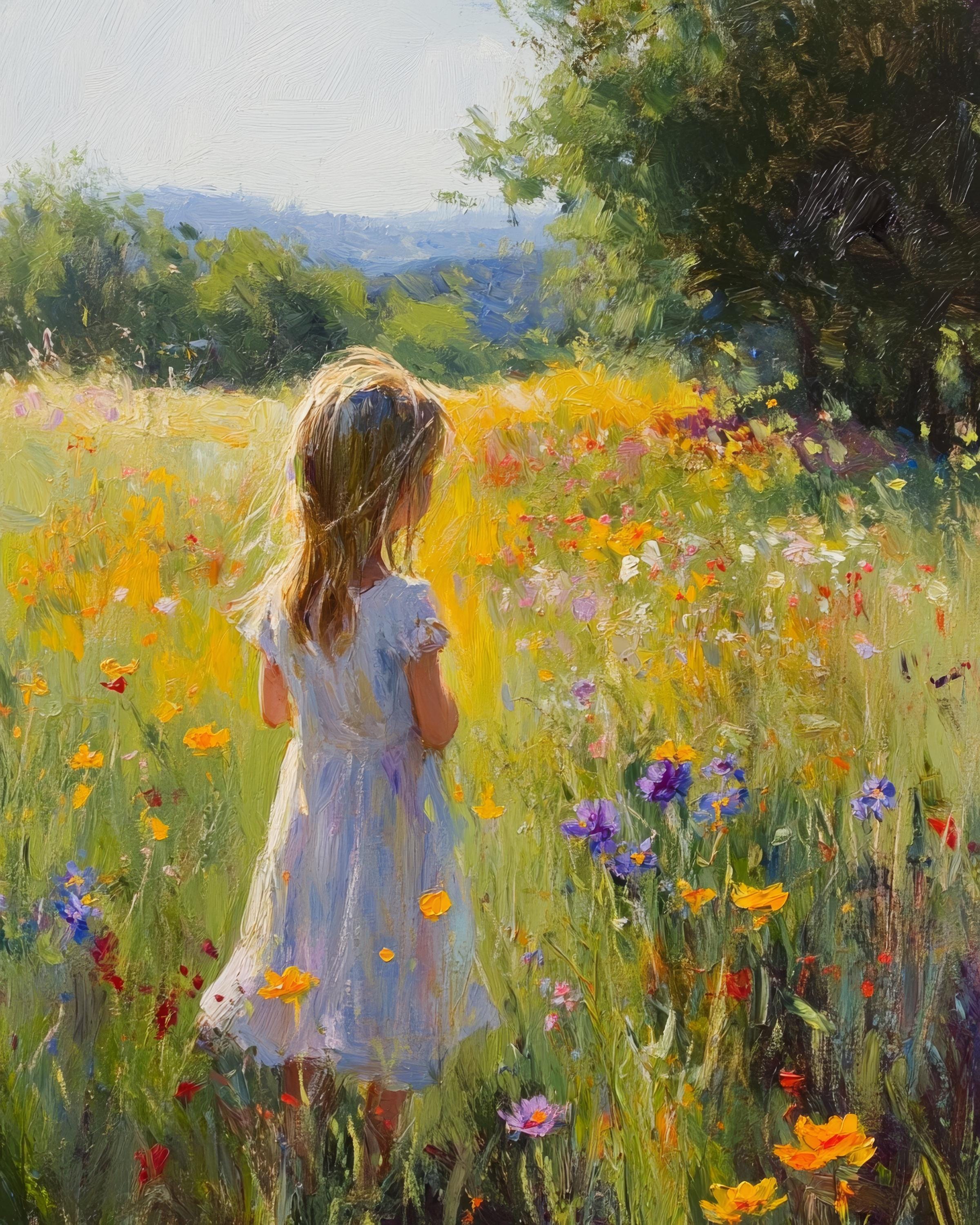 Dreamy Impressionist Meadow Painting Colorful Wildflowers Art Print - Etsy