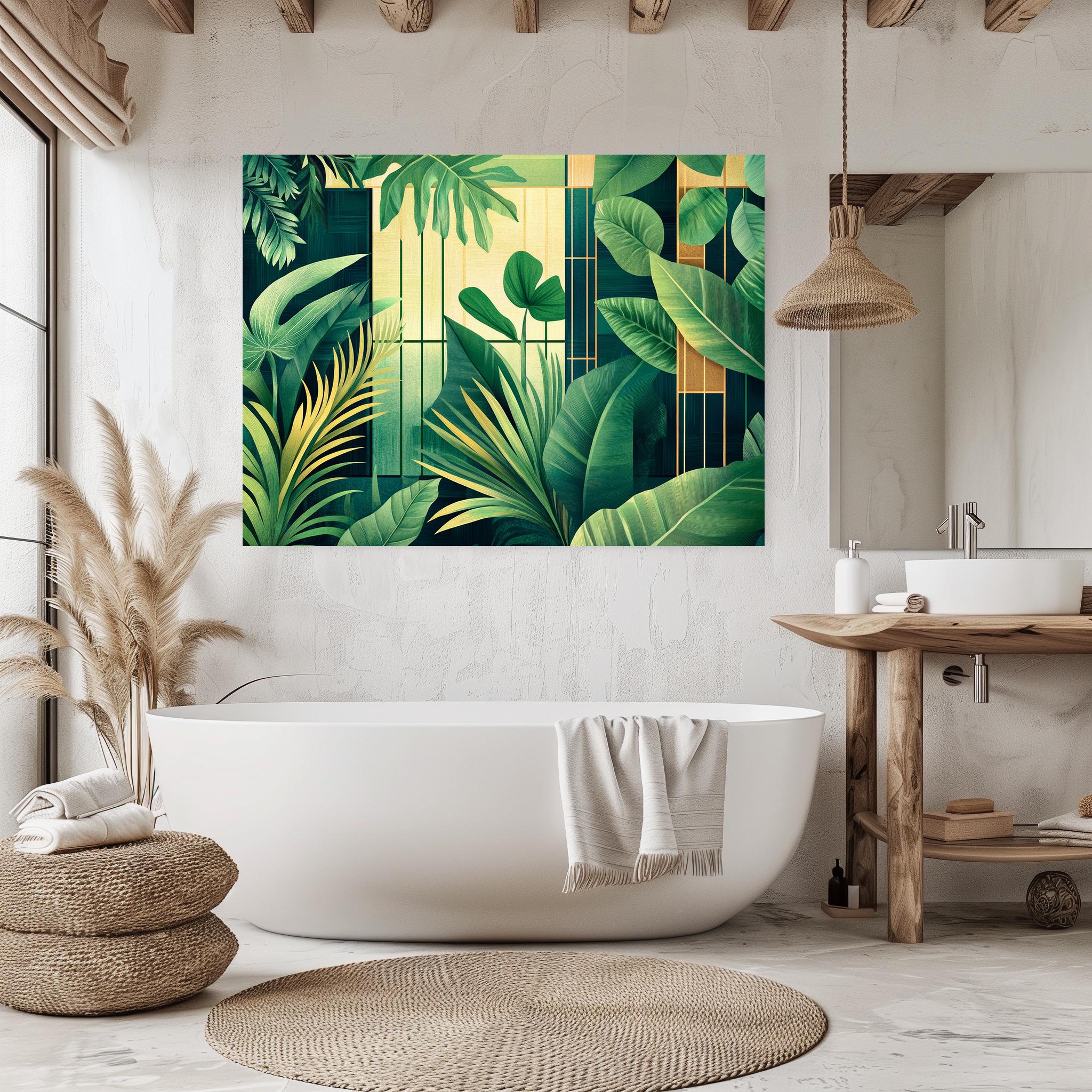 Art Deco Botanical Garden Wall Art Geometric Patterns Stylized Plants ...