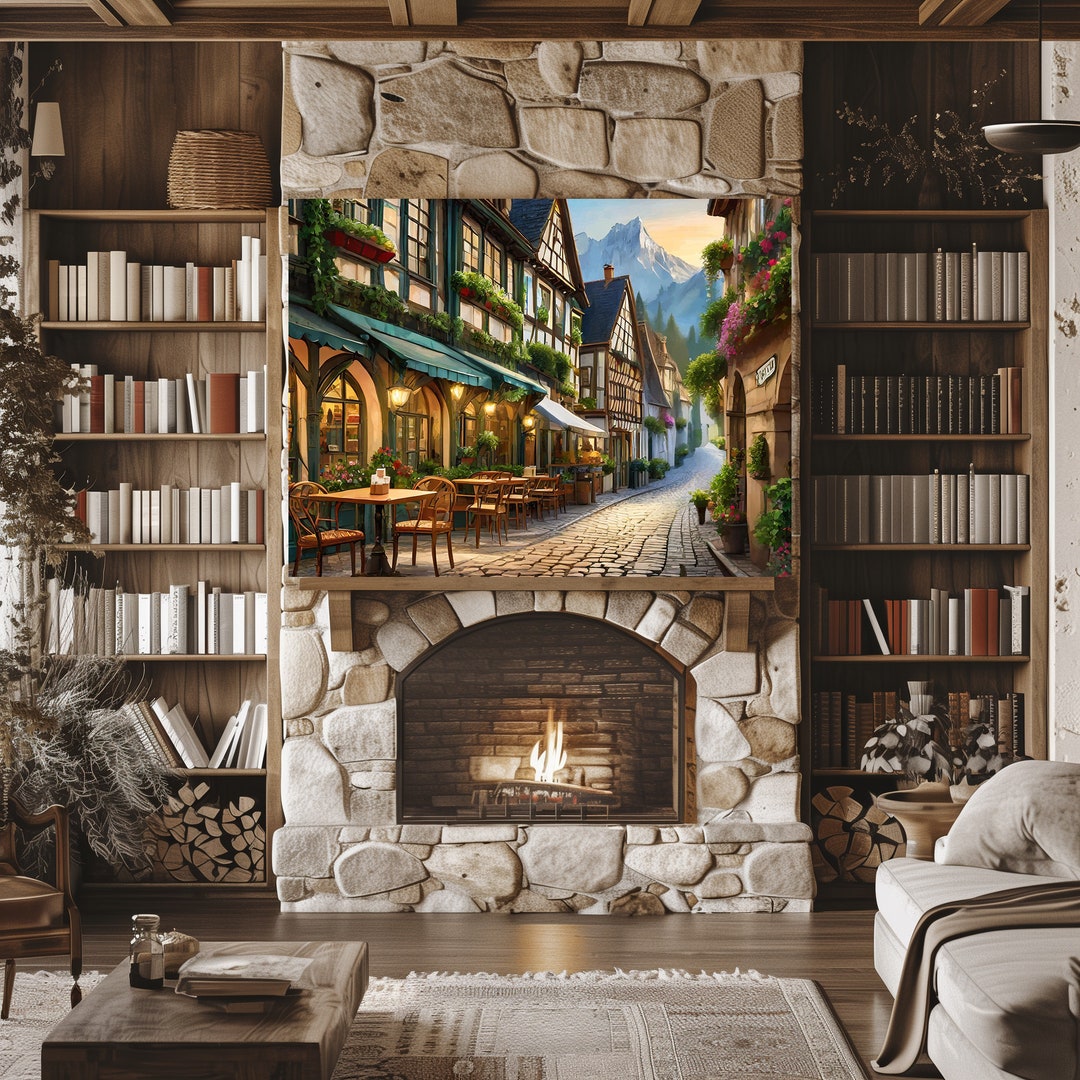 Romantic European Street Scene Canvas Wall Art - Etsy